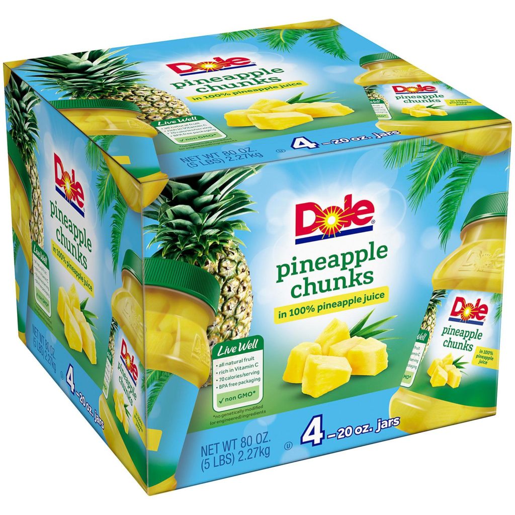 Dole Pineapple Chunks 20 oz,4 ct – NAT USA